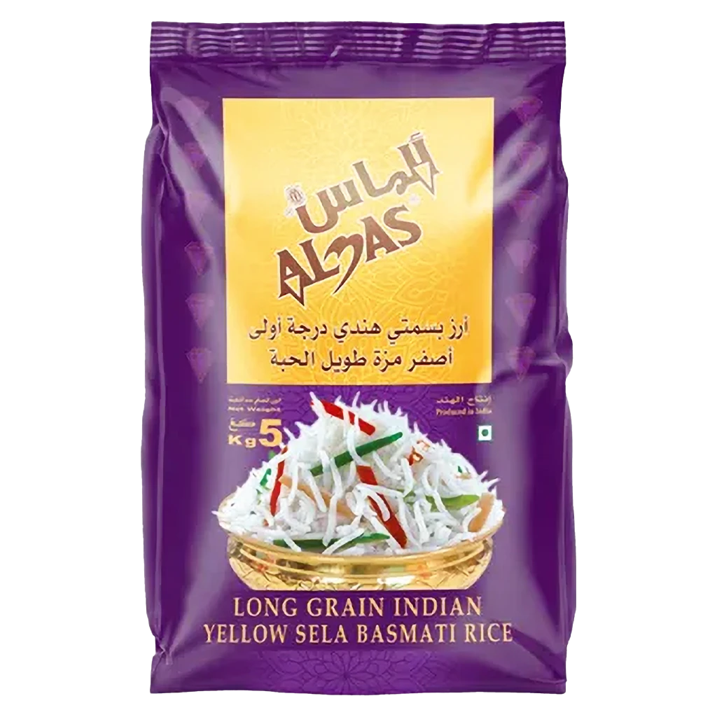 Buy Almas Long Grain Indian Yellow Sela Basmati Rice 5 kg | Ninja Saudi ...