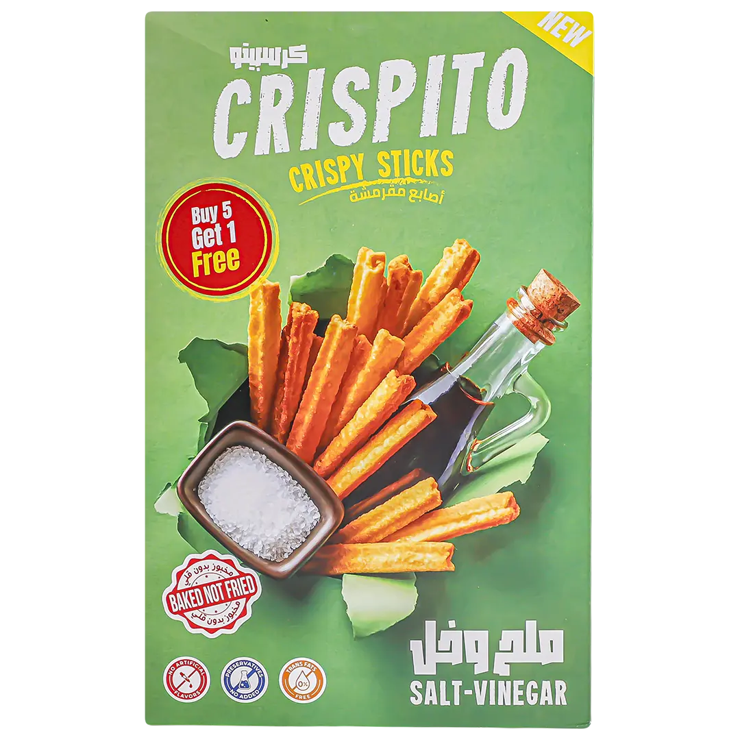 Buy Crispito Crispy Sticks Salt and Vinegar 6 pcs 30 gm | Ninja Saudi ...