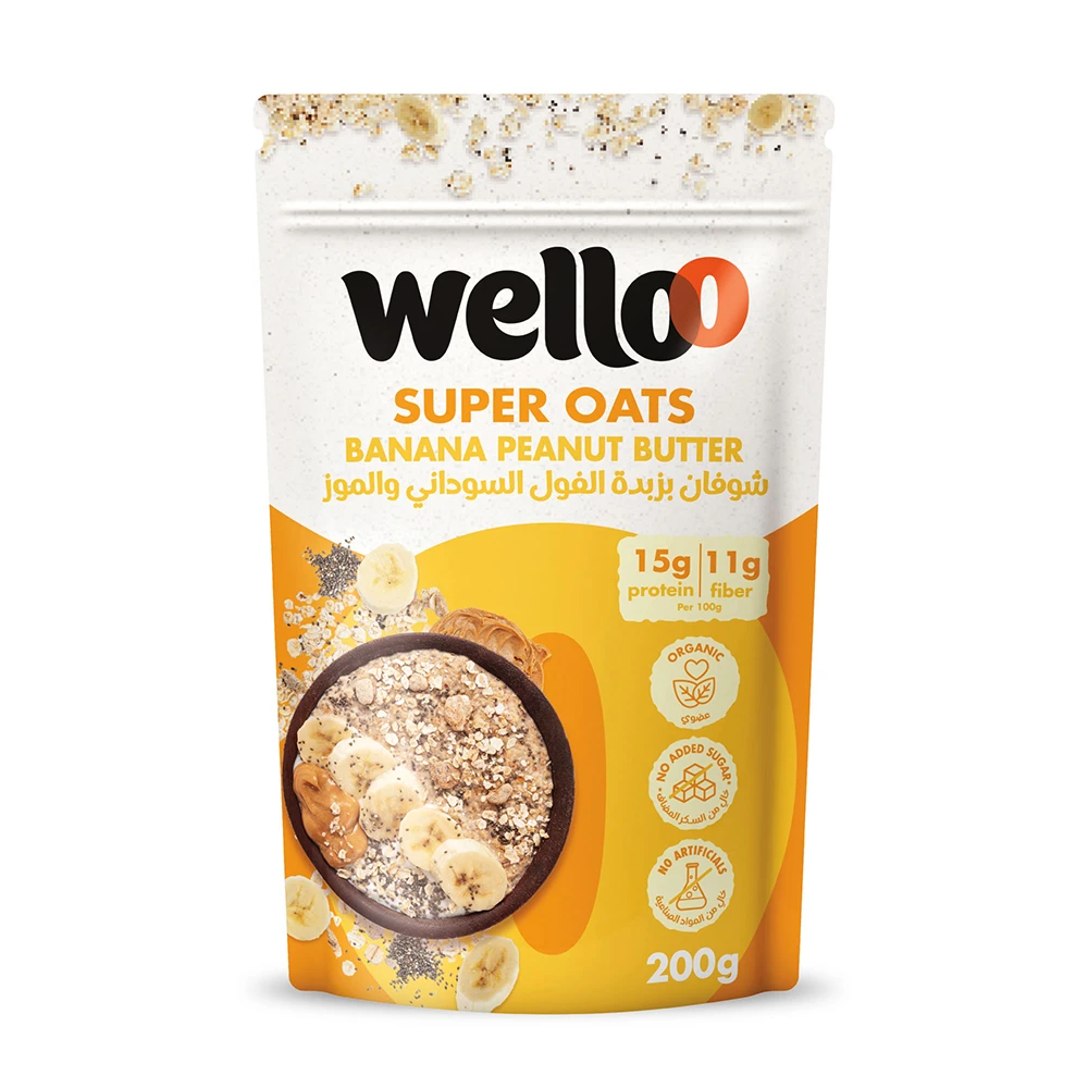 Buy Wello Super Oats Peanut Butter & Banana 200 gm | Ninja Saudi Arabia