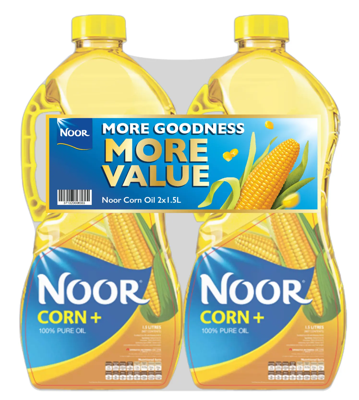 Buy Noor Corn Oil Pack 2 pcs 1.5 ltr | Ninja Saudi Arabia
