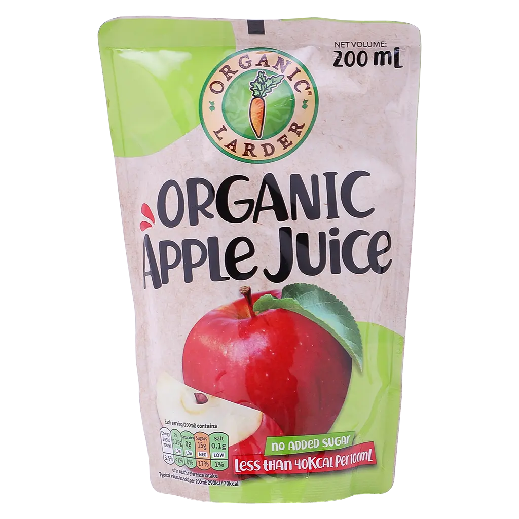 Buy Organic Larder Organic Apple Juice 200 ml | Ninja Saudi Arabia