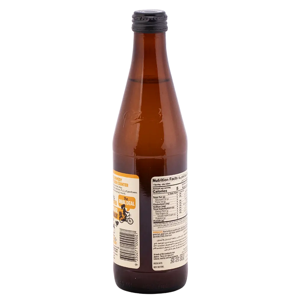 Buy Organic Larder Kombucha Ginger Lemon No Sugar 330 ml | Ninja Saudi ...