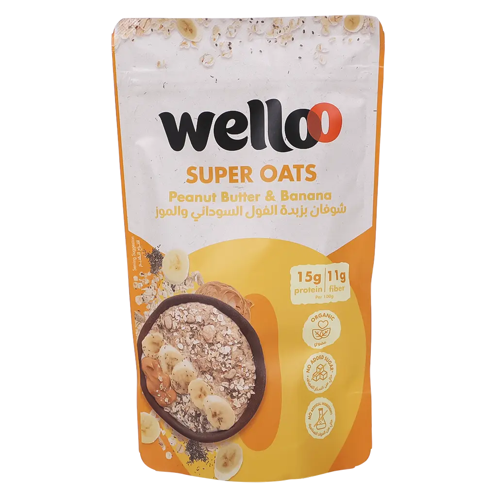 Buy Wello Super Oats Peanut Butter & Banana 200 gm | Ninja Saudi Arabia