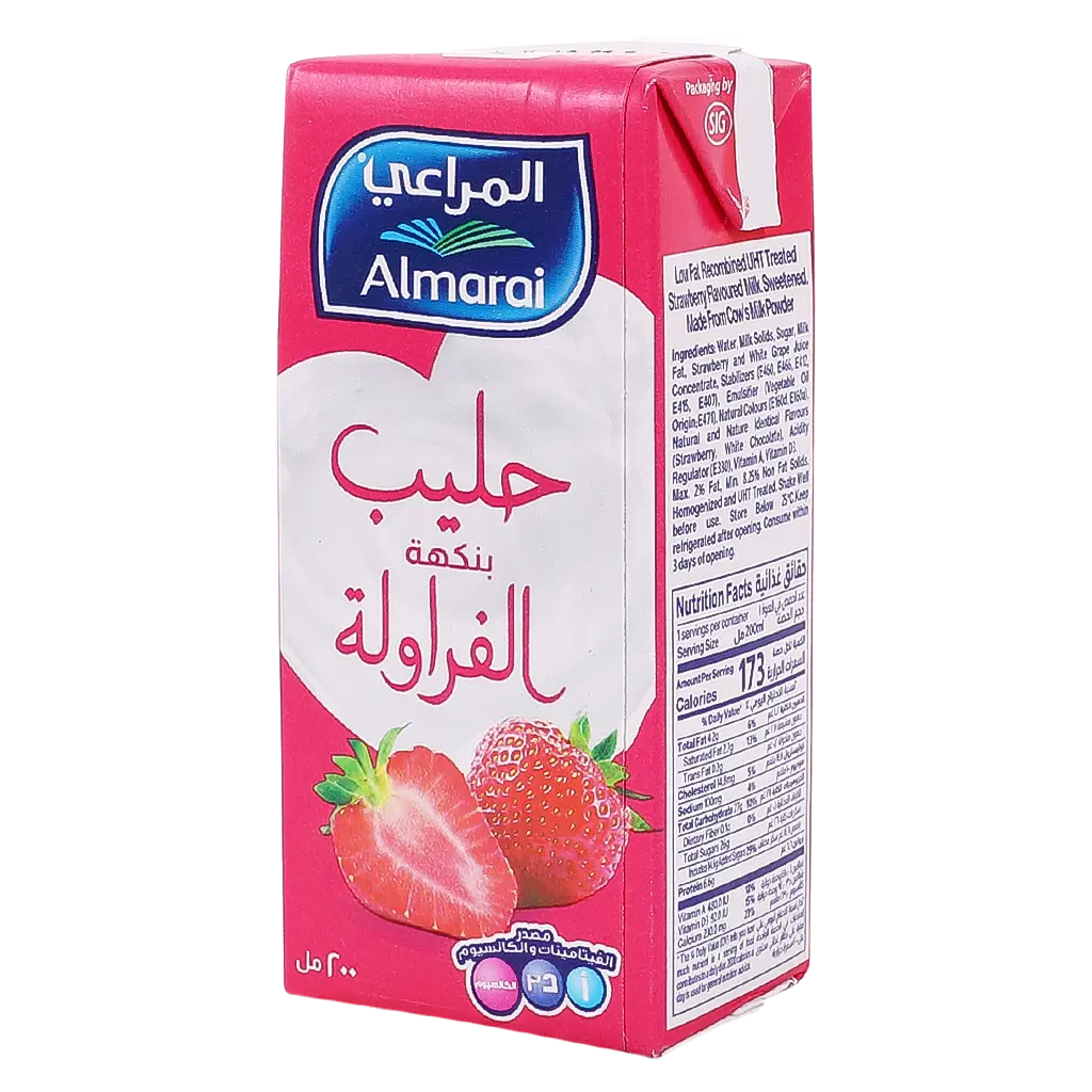 Buy Almarai Strawberry Flavored Milk 200 ml | Ninja Qatar