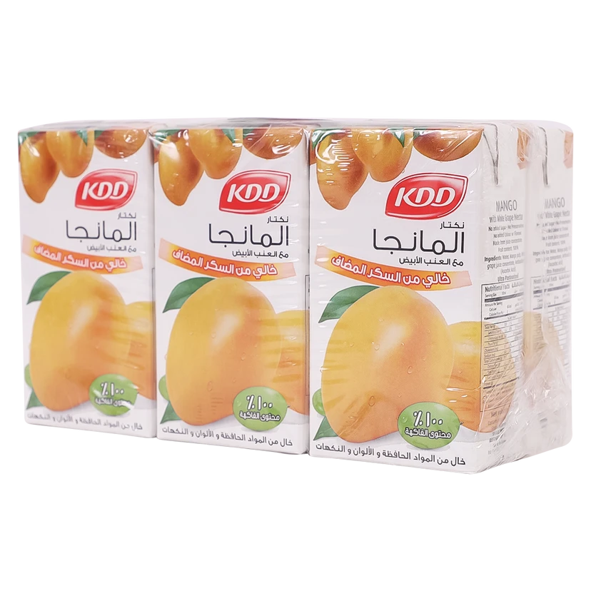 Buy Kdd Mango Nectar no added sugar 6 pcs 125 ml | Ninja Saudi Arabia