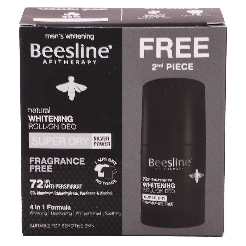 Buy Beesline Whitening Roll On Deo Super Dry Fragrance Free 1+1 Free ...