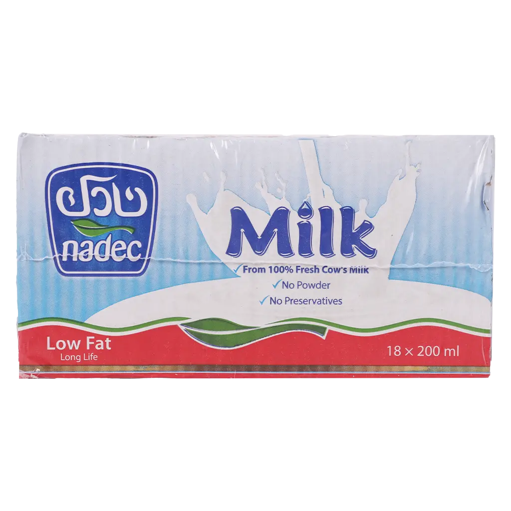 Buy Nadec Low Fat Milk 18 pcs 200 ml | Ninja Saudi Arabia