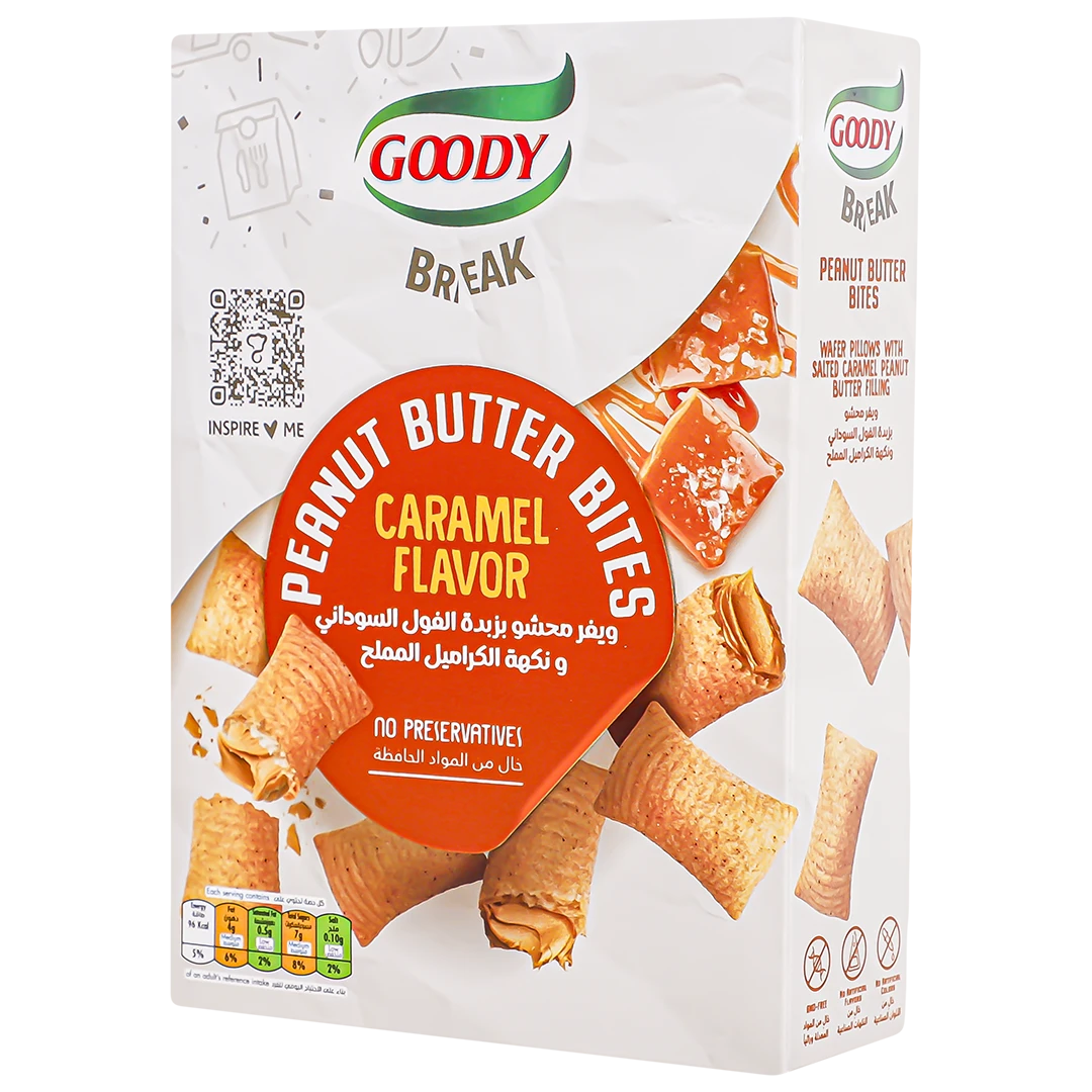 Buy Goody Peanut Butter Bites Salted Caramel 80 gm | Ninja Saudi Arabia