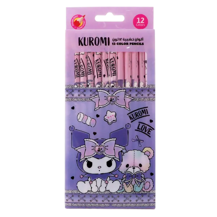 Buy Kuromi Colored Pencils Wooden 12 Colors Purple | Ninja Saudi Arabia